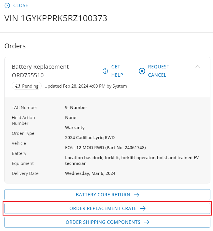 Replacing a Damaged Crate – GM Ultium